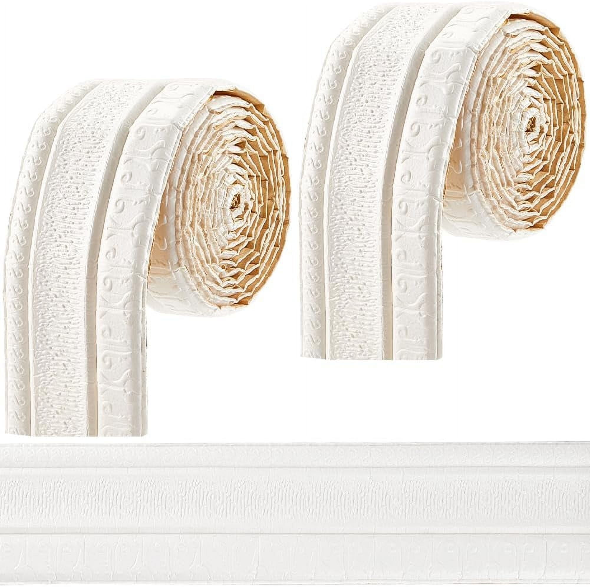 2 Rolls 91x3 Inch Crown Molding Peel and Stick Floral White 3D Wall ...