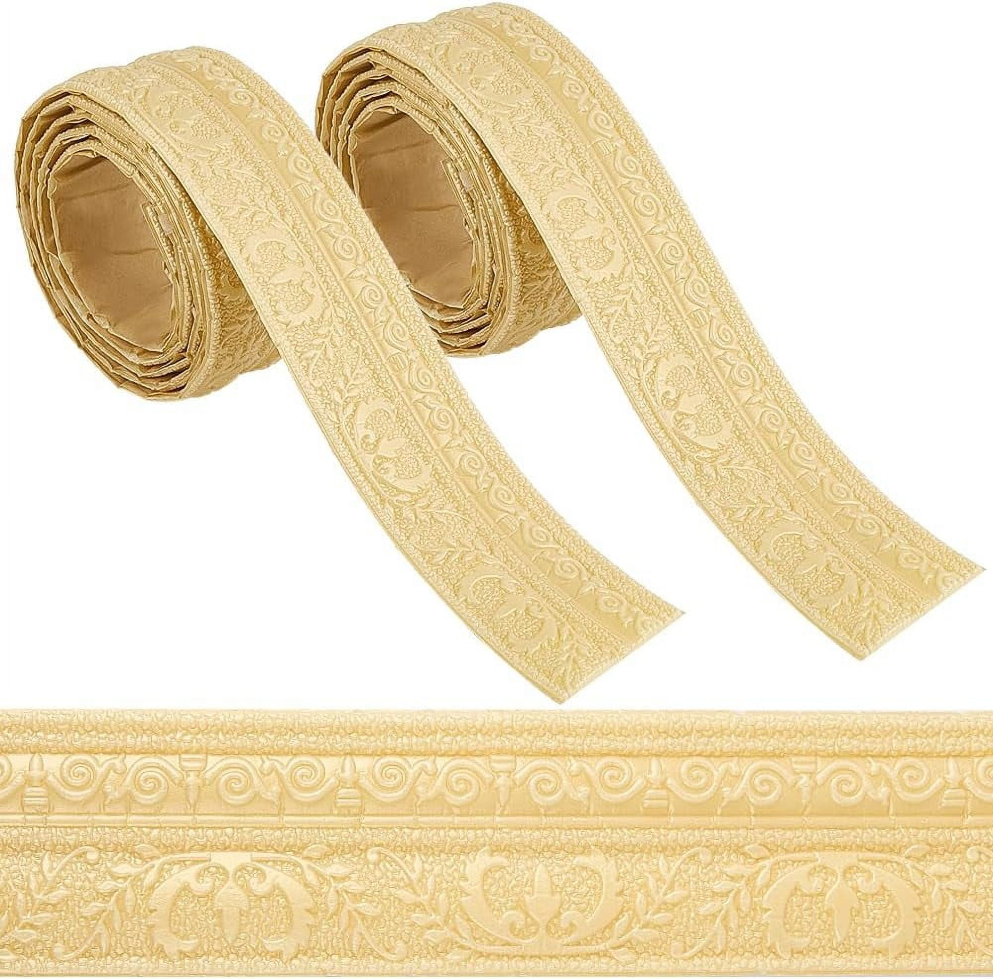 2 Rolls 91x3 Inch Moccasin Flexible Mirror Wall Base Edging Frame Lines ...