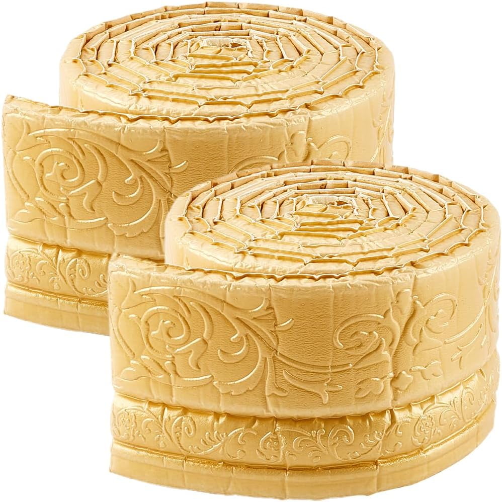 2 Rolls 91x4 Inch Crown Molding Peel and Stick Mirror Edging Frame Line ...