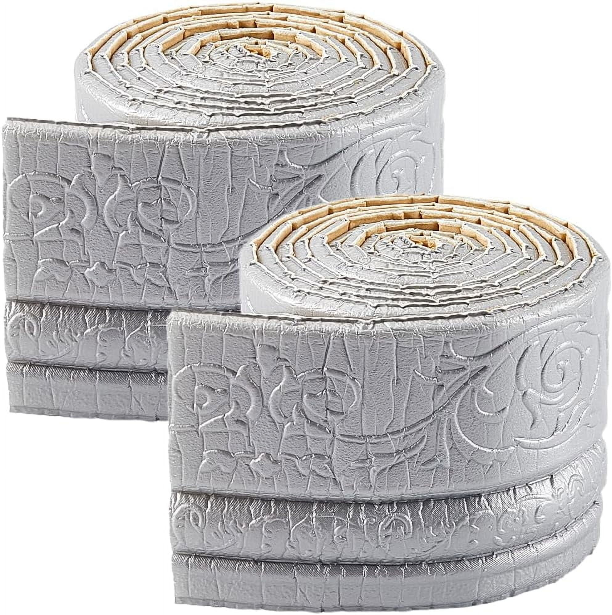 2 Rolls 91x4 Inch Mirror Edging Frame Lines Wall Base Molding Peel and ...