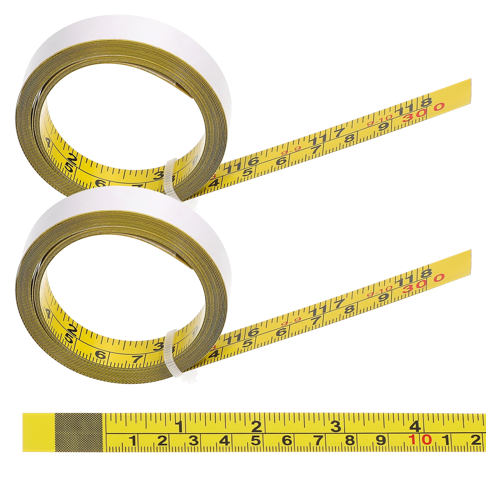 2 Rolls Adhesive Measuring Tapes Ruler Tape Peel And Stick Tap Measure ...