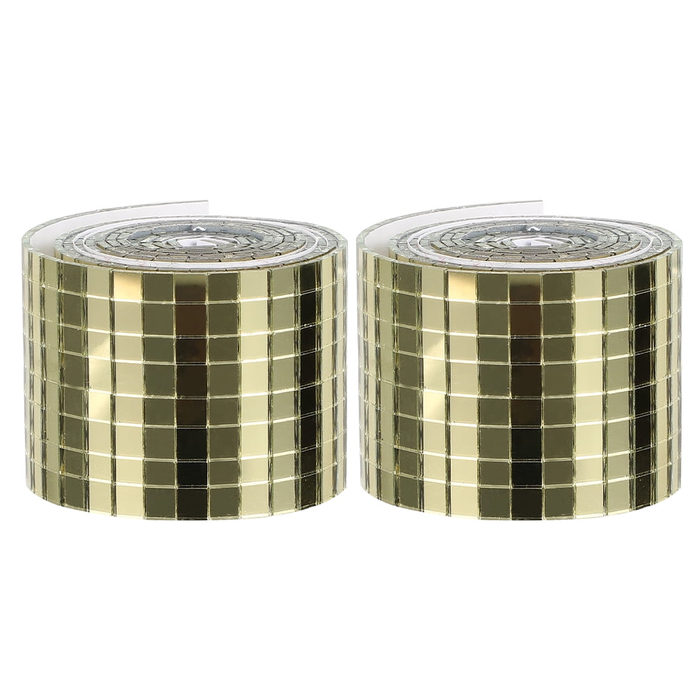 2 Rolls Adhesive Mosaic Decals Tile Backsplash Tiles for Kitchen Golden ...