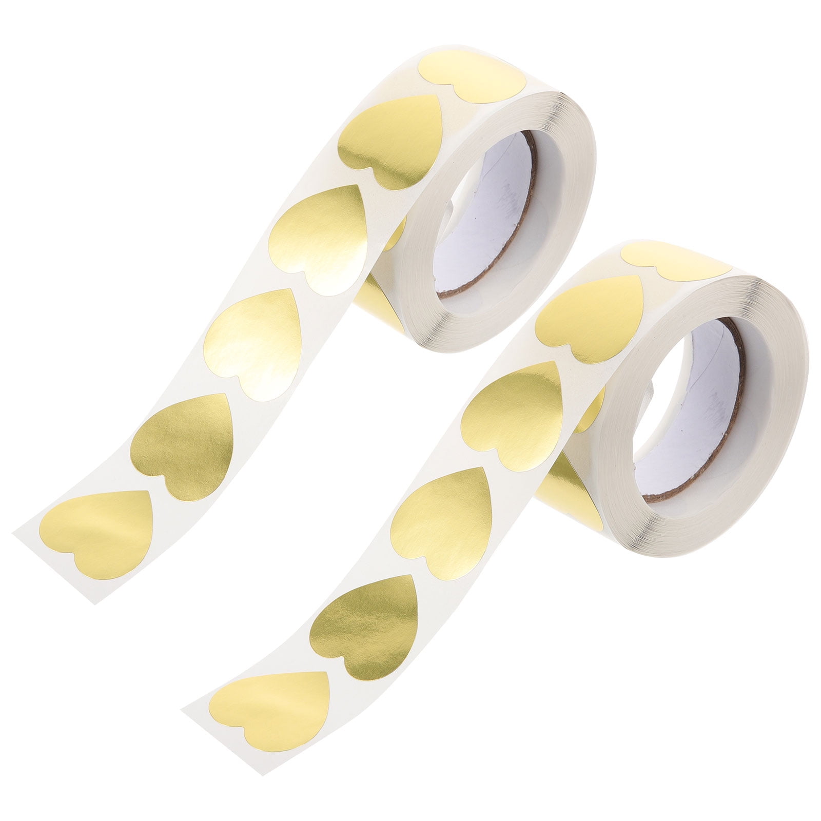 2 Rolls Adhesive Round Sealing Labels Stickers Gold Two Sided Tape ...