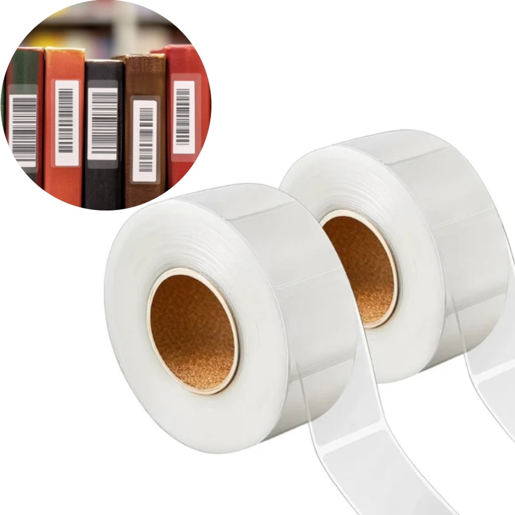 2 Rolls Clear Label Protectors, Number Barcode Label Protector Strips ...