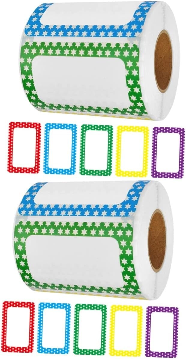 2 Rolls Blank Label Stickers Color Stickers Stationery Stickers Office ...
