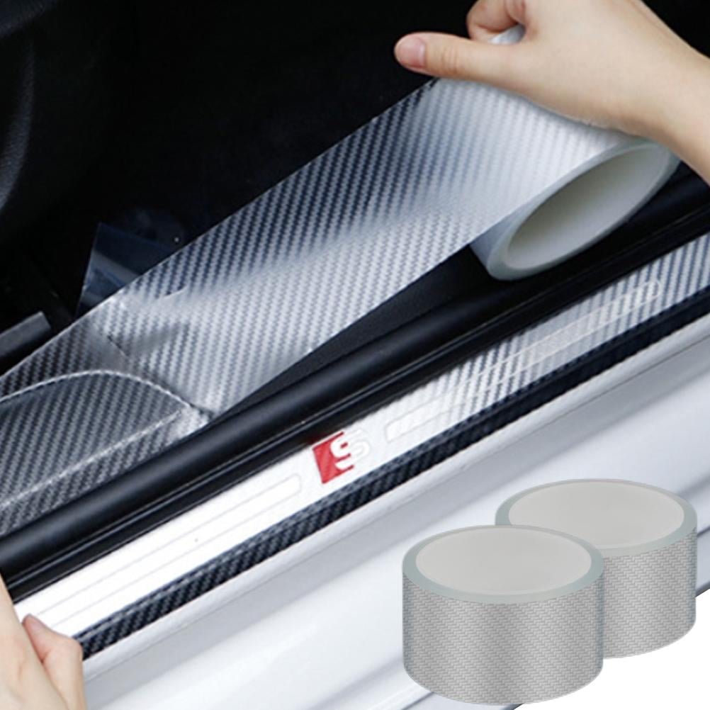 2 Rolls Car Door Entry Guards Scratch Cover Protector Clear Carbon ...