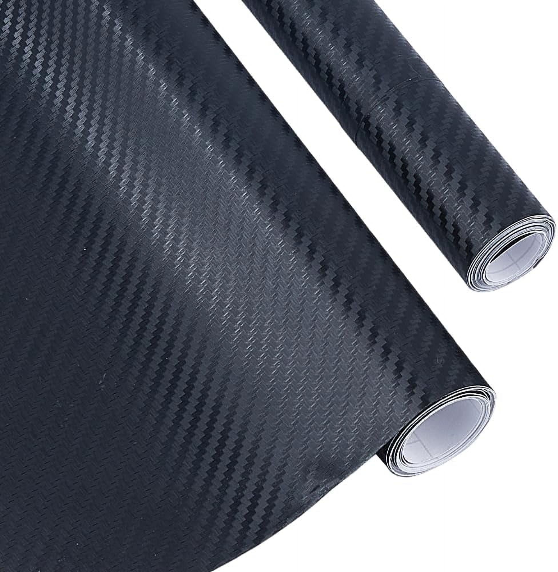 2 Rolls Carbon Fiber Stickers 9.8ft 3D Black Carbon Fiber Vinyl Wraps ...