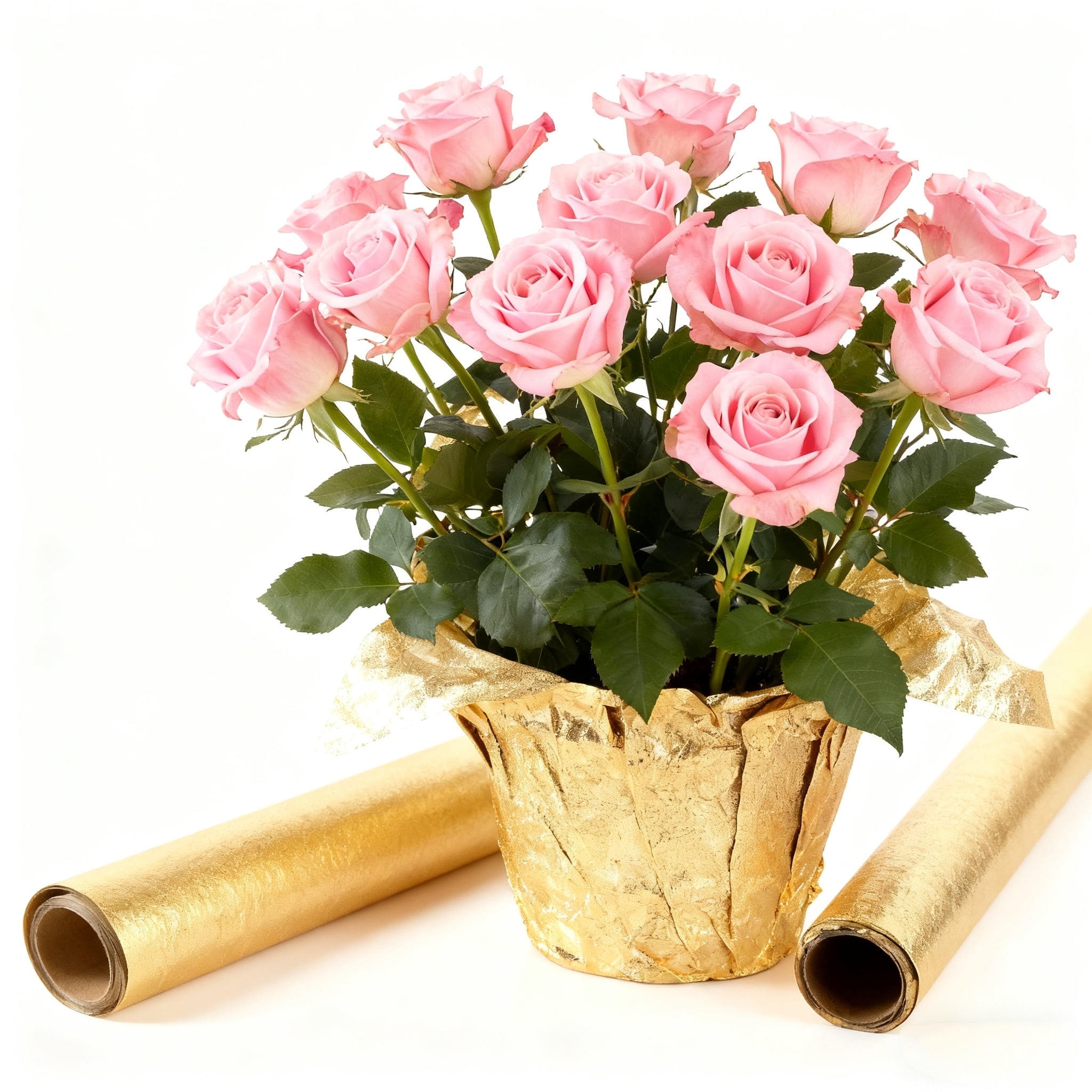 2 Rolls Christmas Plant Pot Floral Foil, 10 Yard Matte Texture Floral ...