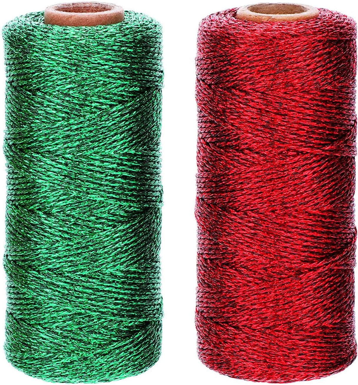 2 Rolls Christmas Twine Metallic Bakers Twine 220 Yards Christmas ...
