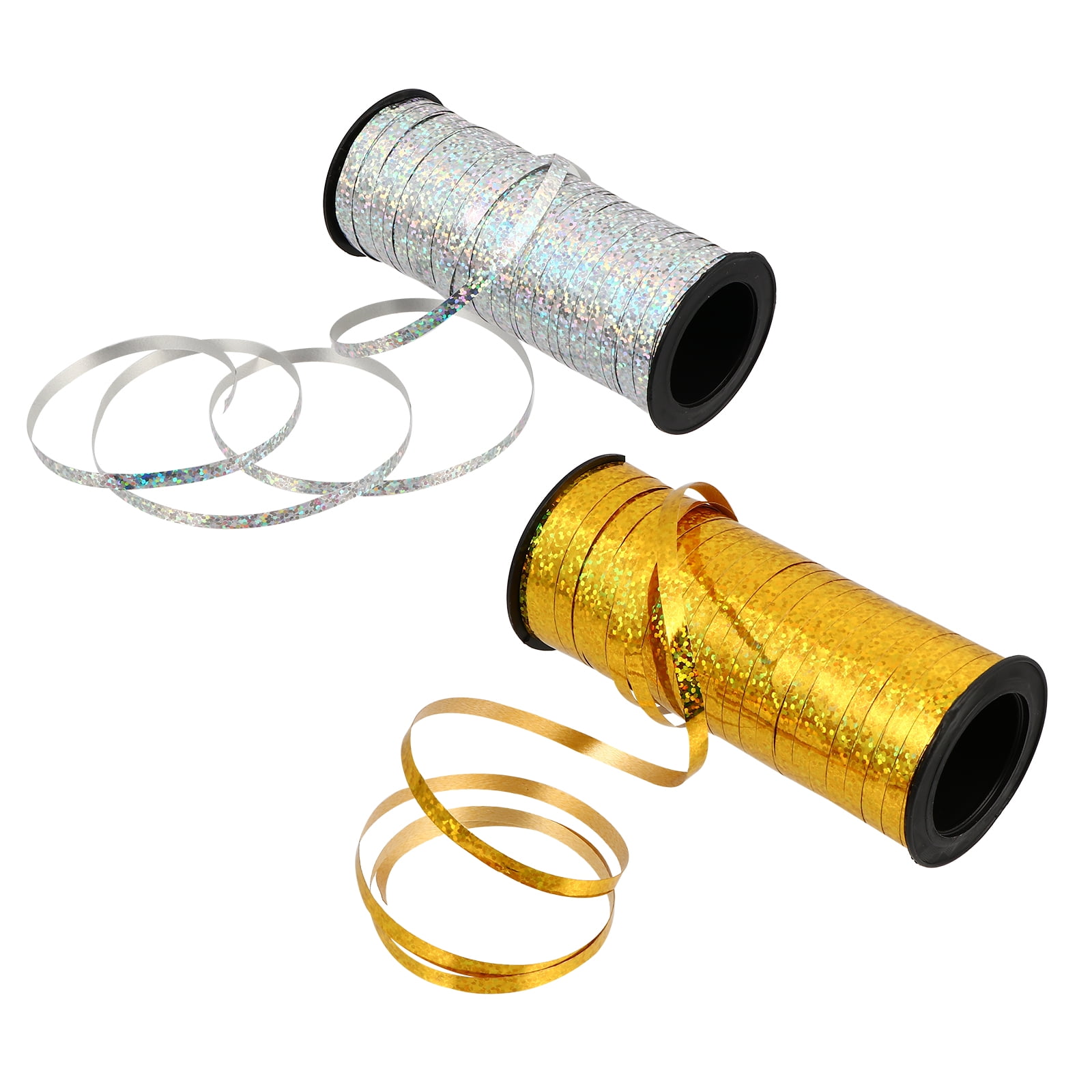 2 Rolls Metallic Crimped Ribbon Strings for Balloon Parties Crafts ...