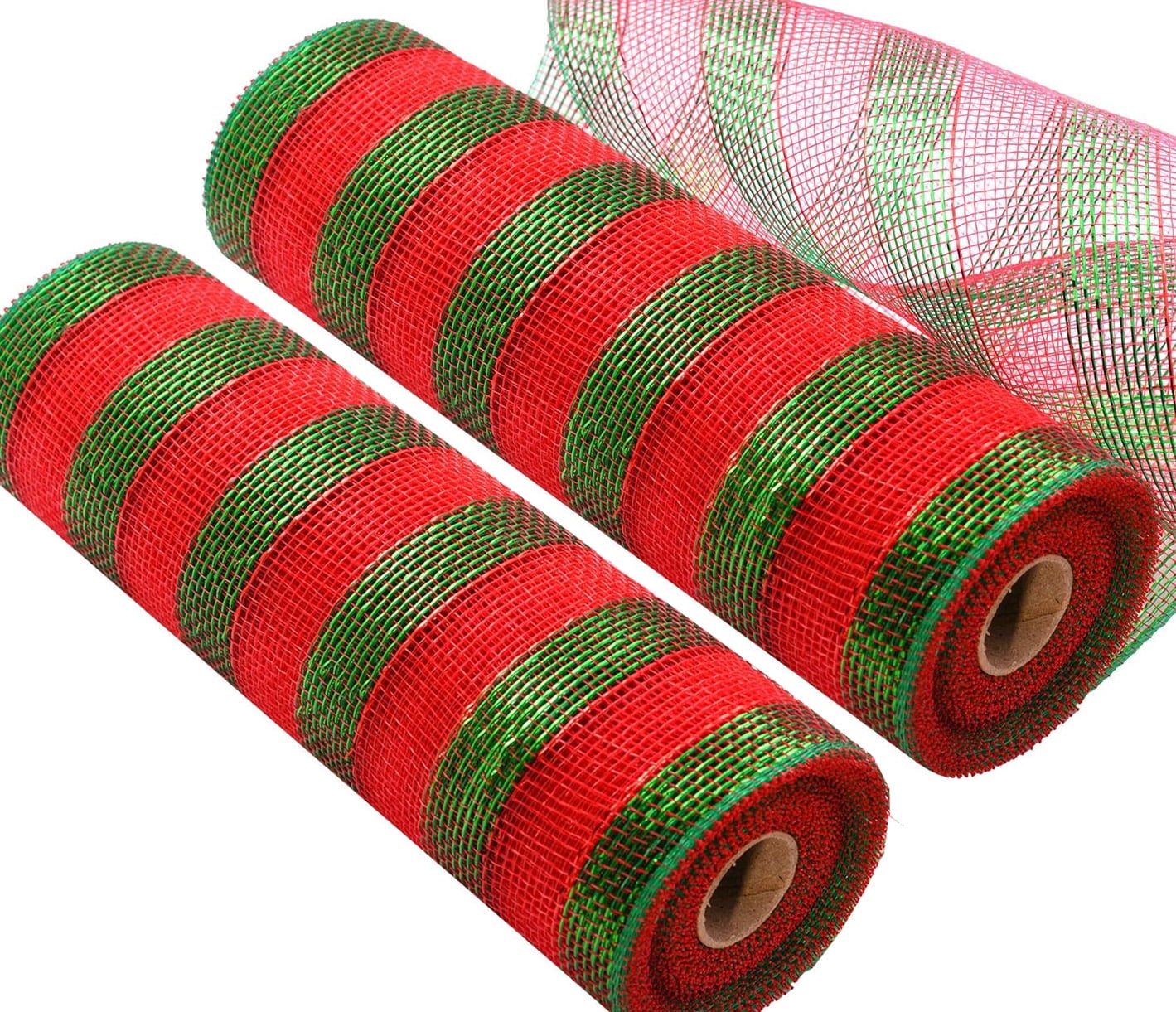 2 Rolls Deco Mesh Rolls,Bexikou 10 Inch x 10 Yards Christmas Mesh ...