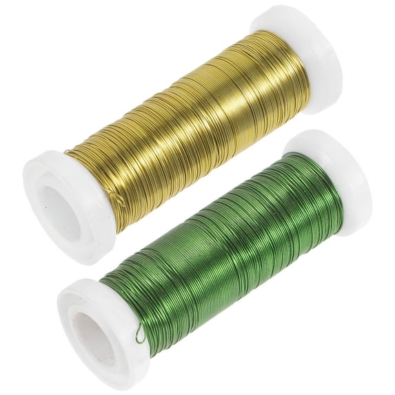 2 Rolls Decor Wire for Crafts Iron Flower Stem Floral Stems Artificial ...