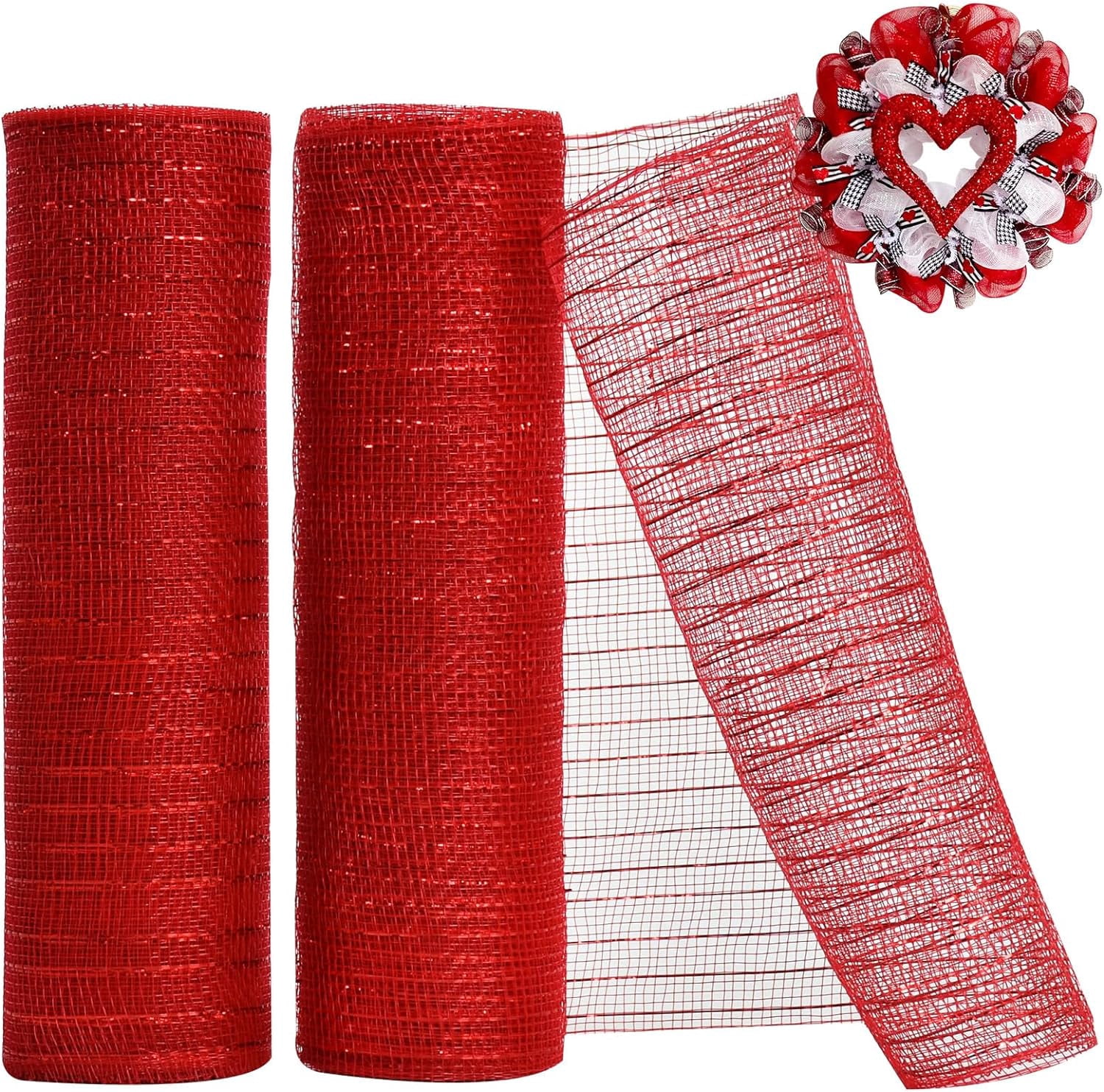 2 Rolls Decorative Mesh ribbon 10 Inch x 30 Feet(10Yard), Poly Mesh ...