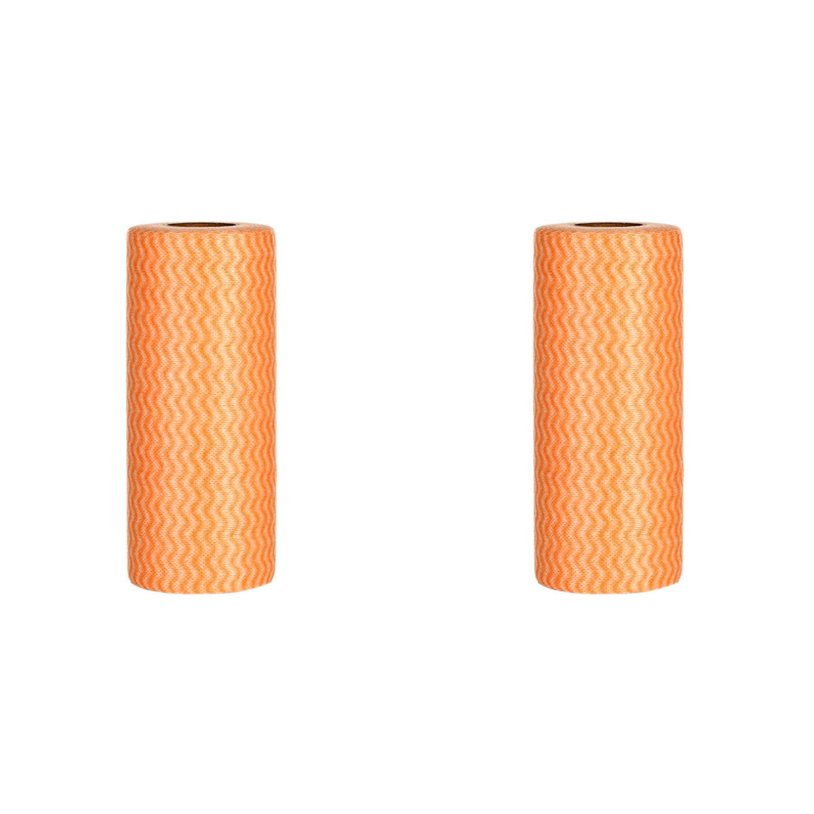 2 Rolls Disposable Cleaning Cloths Roll - 100 Count Reusable Dish ...