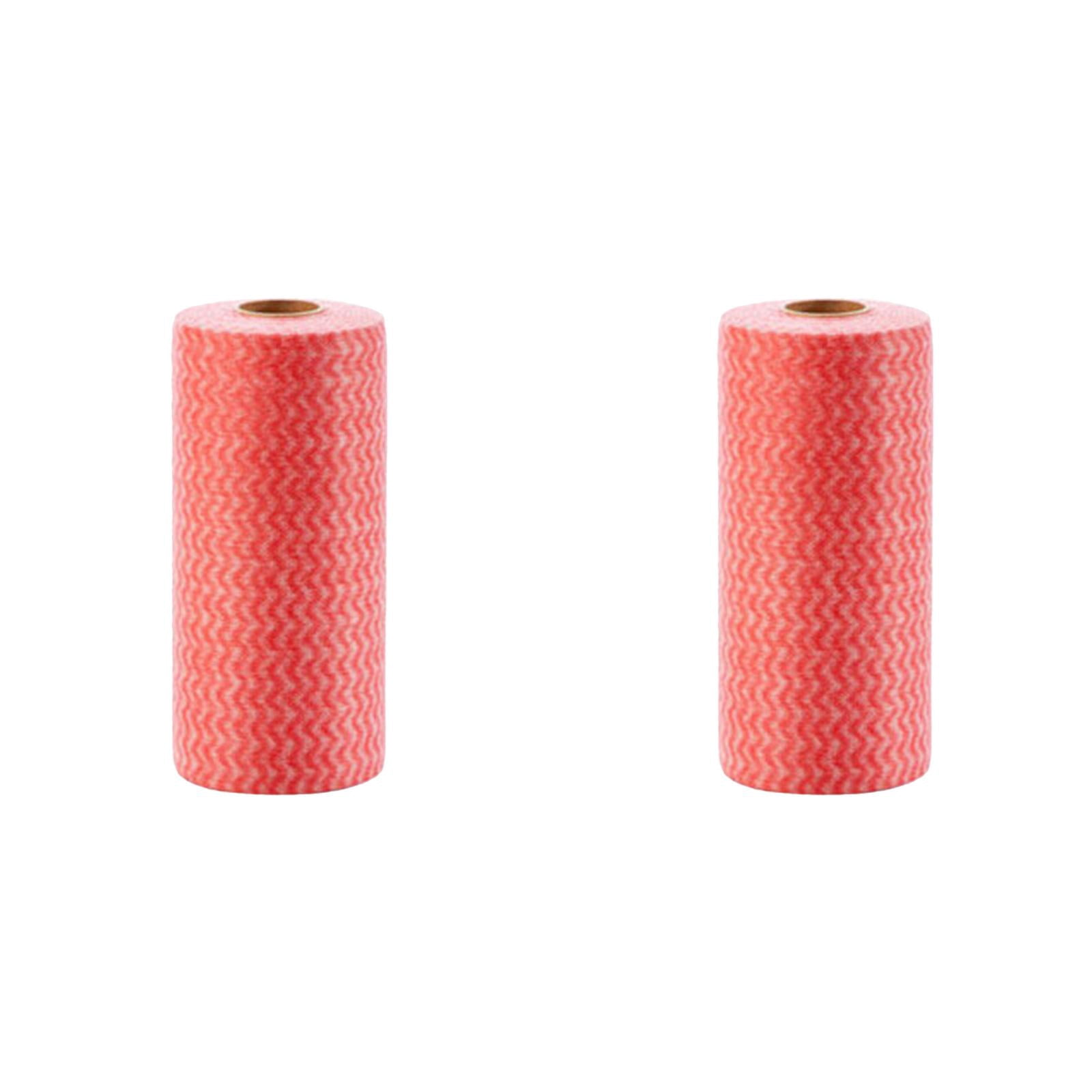 2 Rolls Disposable Cleaning Cloths Roll - 100 Count Reusable Dish ...