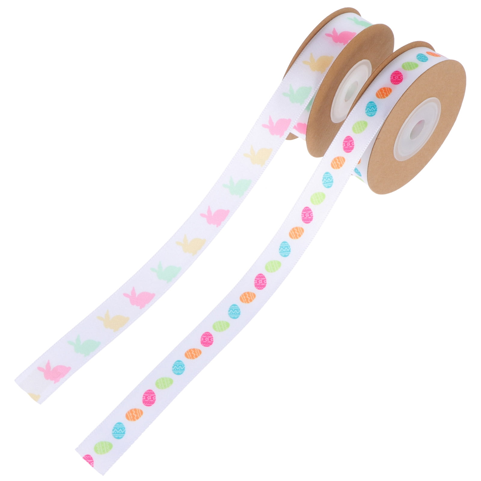 2 Rolls Easter Ribbon The Gift for Bouquet Wired Spring Polyester ...