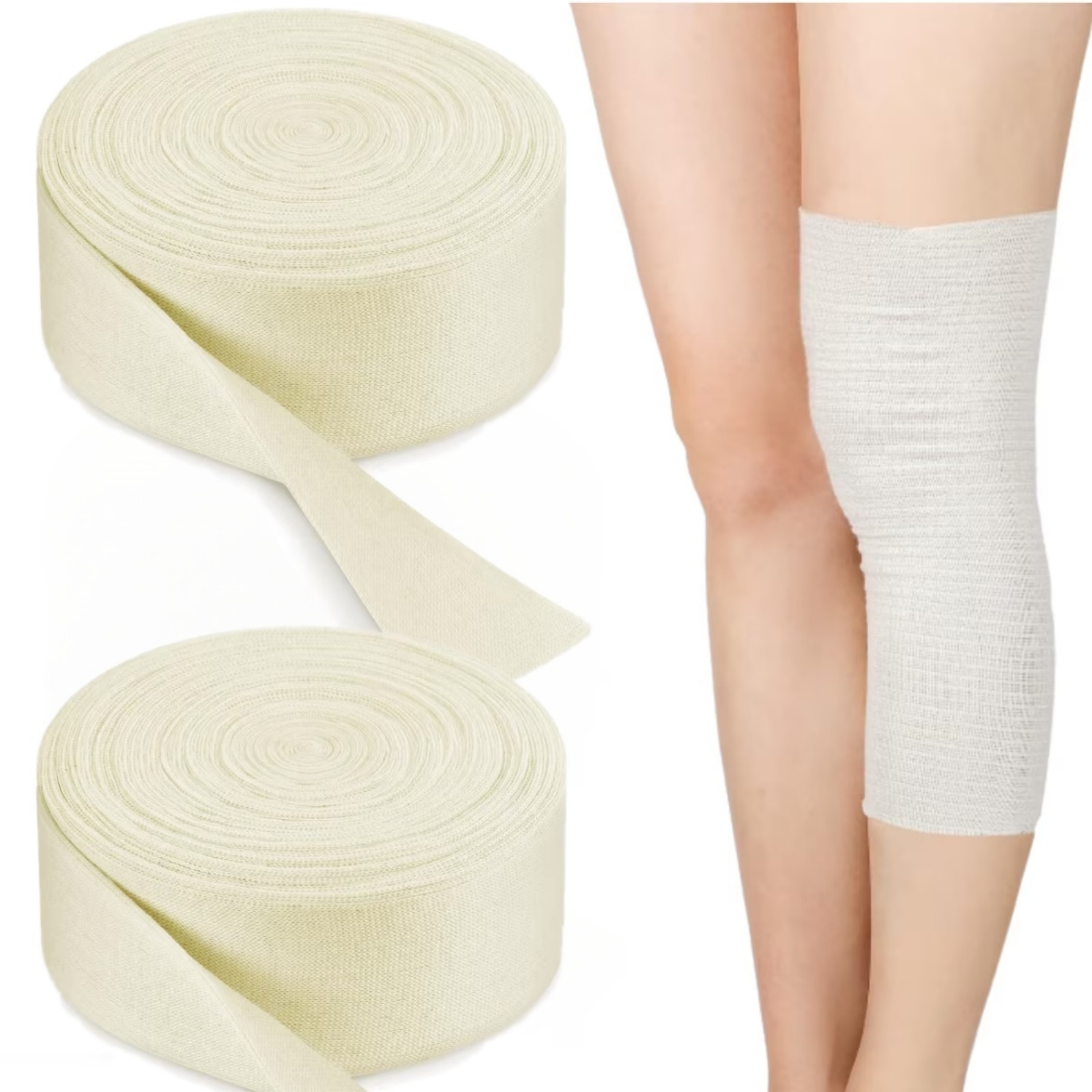 2 Rolls Elasticated Tubular Support Bandage, 3.93in x 11yd Cotton ...