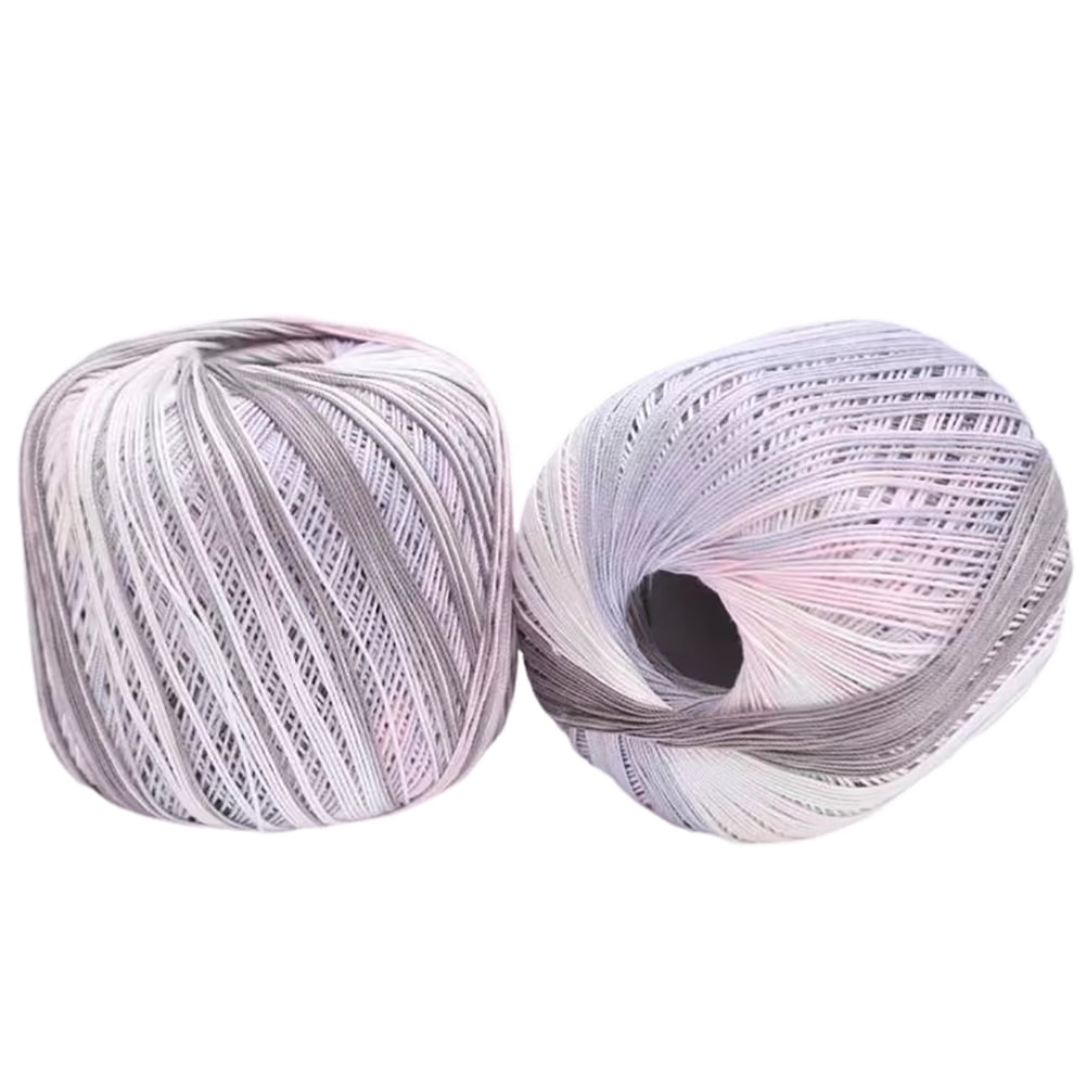 2 Rolls Fine Cotton Yarn Segmental Dyed Silk Thread for Crochet and ...