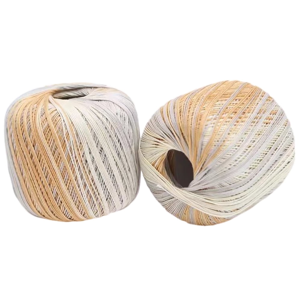 2 Rolls Fine Cotton Yarn Segmental Dyed Silk Thread for Crochet and ...
