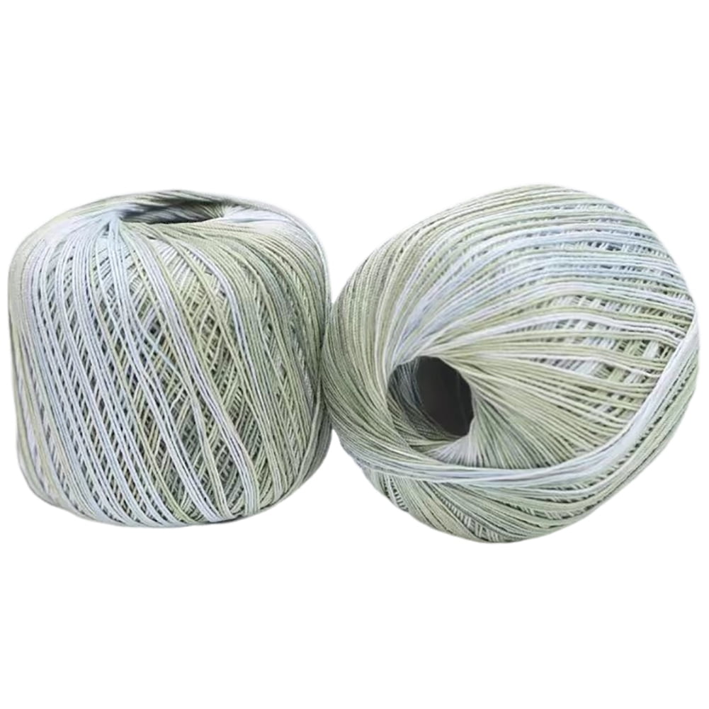 2 Rolls Fine Cotton Yarn Segmental Dyed Silk Thread for Crochet and ...