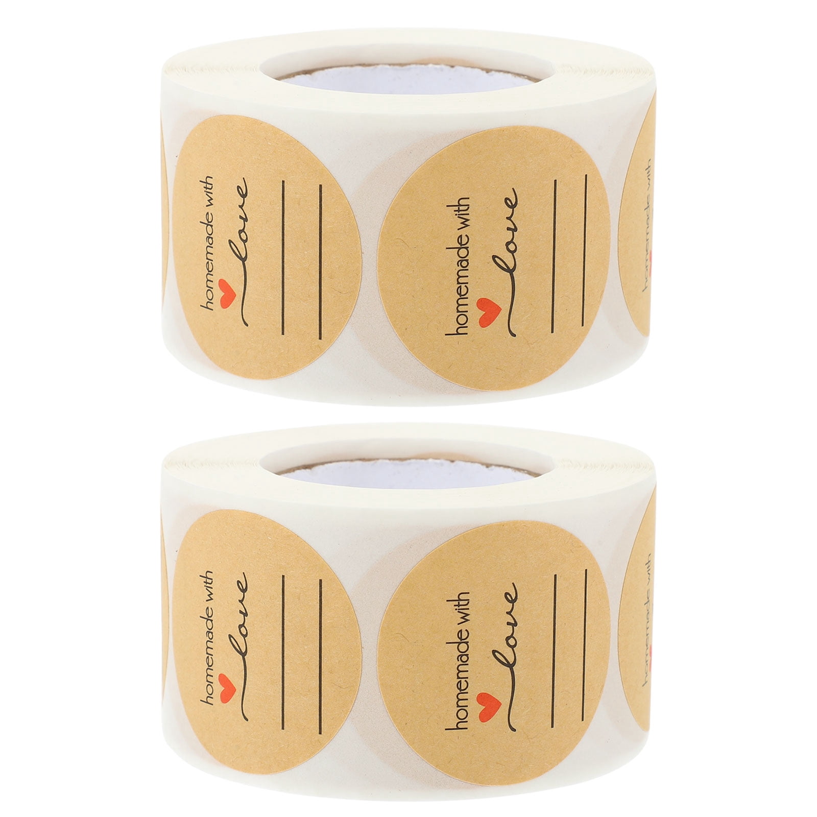 2 Rolls Handmade Stickers DIY Round Adhesive Labels Round Sealing ...