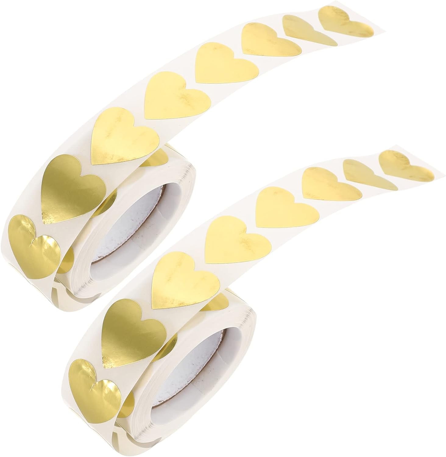 2 Rolls Heart Seal Heart Coding Shape Paper Labels Heart Shaped Sticker ...