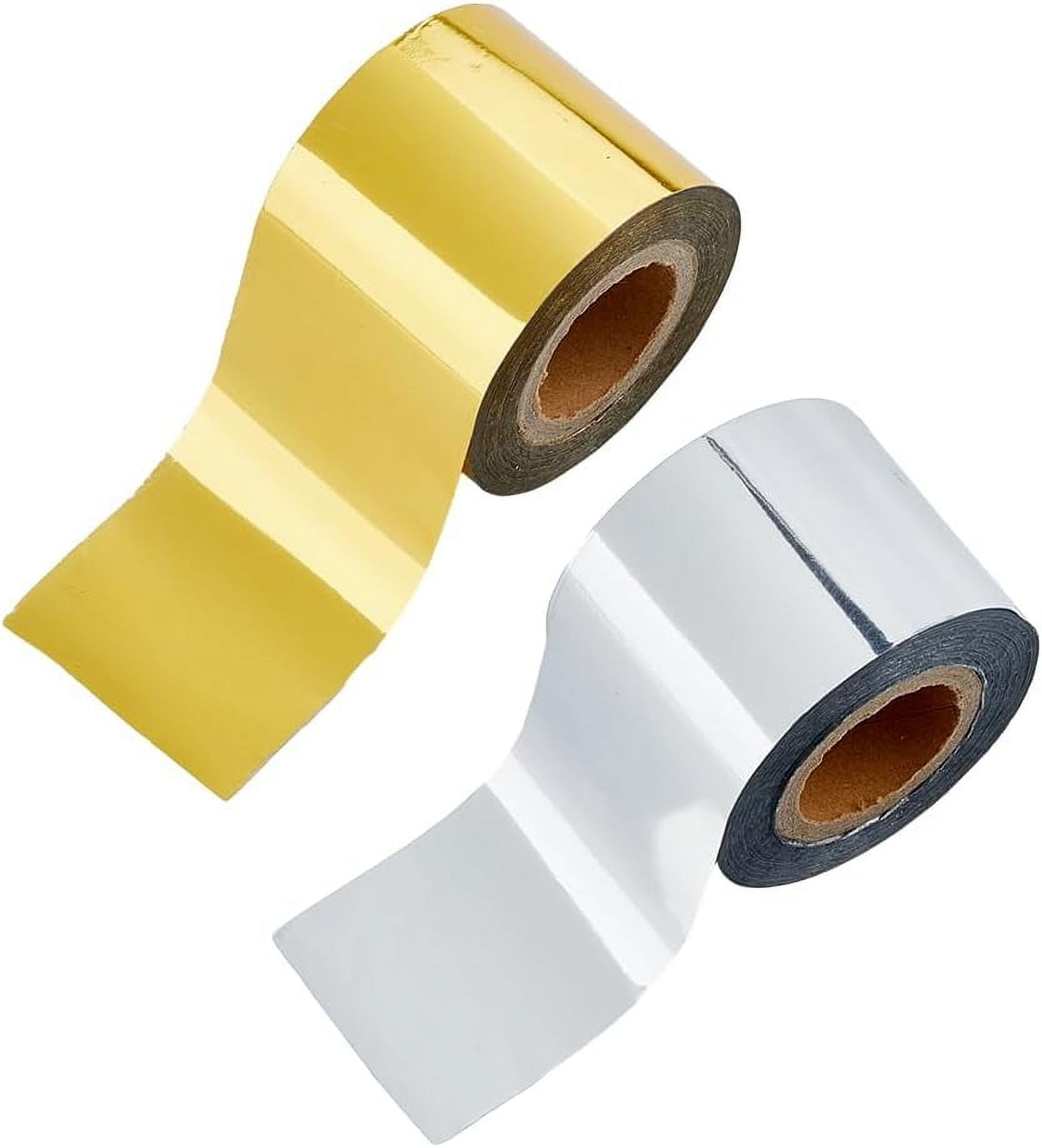2 Rolls Hot Foil Stamping Paper Heat Transfer Foil Rolls Golden Silver ...