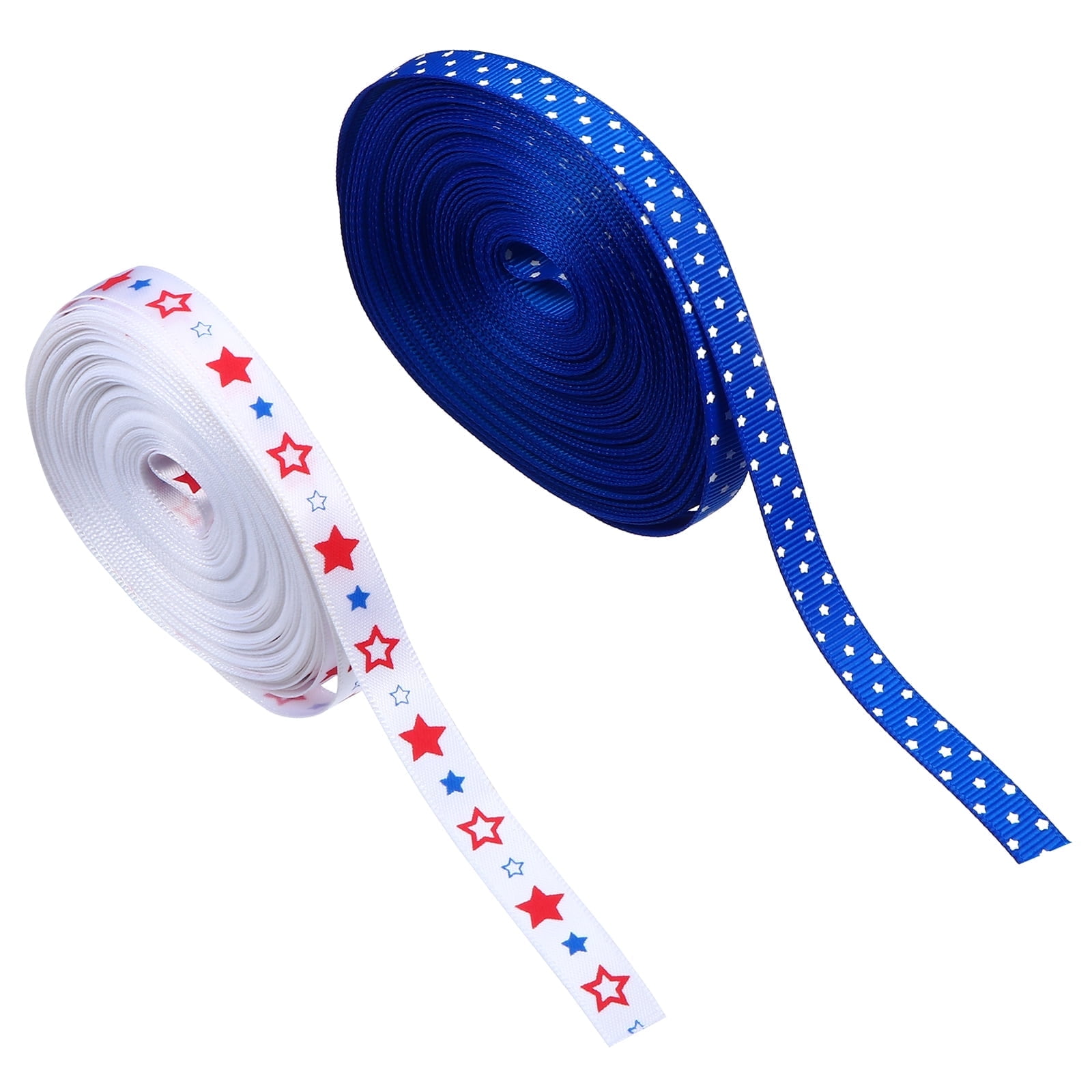 2 Rolls Independence Day DIY Ribbons Packaging Ribbons (White Red Blue ...