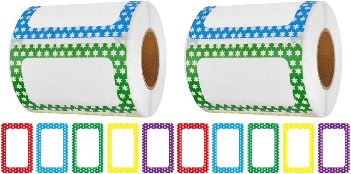2 Rolls Kindergarten for Colored of Tags Name Colorful Border Sorting ...