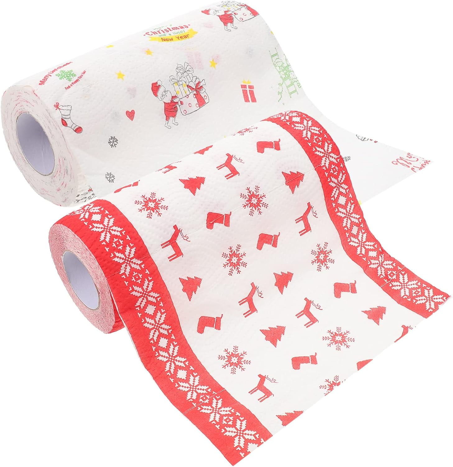 2 Rolls Kitchen Paper Towels Christmas Themed Grease Proof Food Paper ...