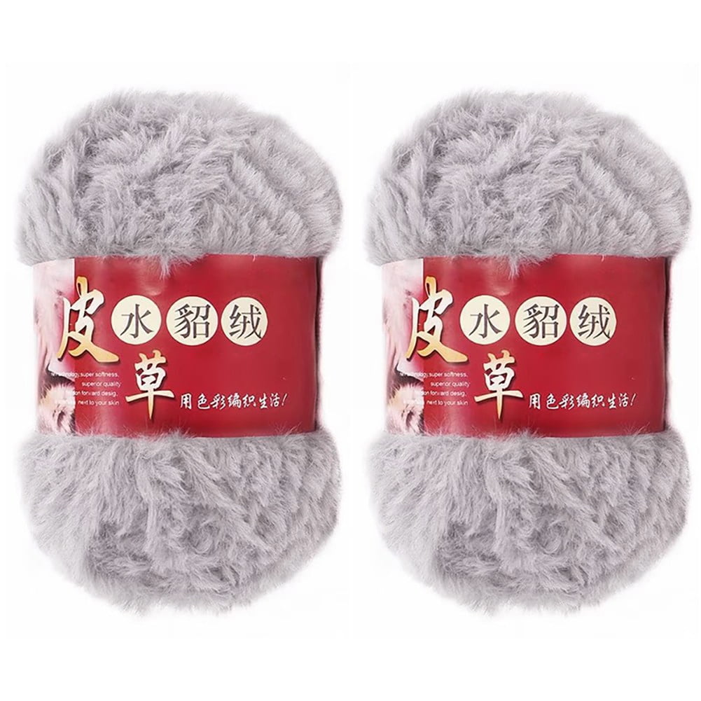 2 Rolls Knitting Yarn Skeins Crocheting Fluffy Yarns 100g Skeins Soft ...