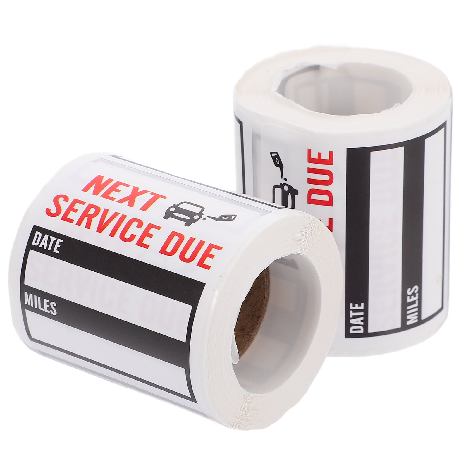 2 Rolls Maintenance Service Label Sticker Car Reminder Black - Walmart.com
