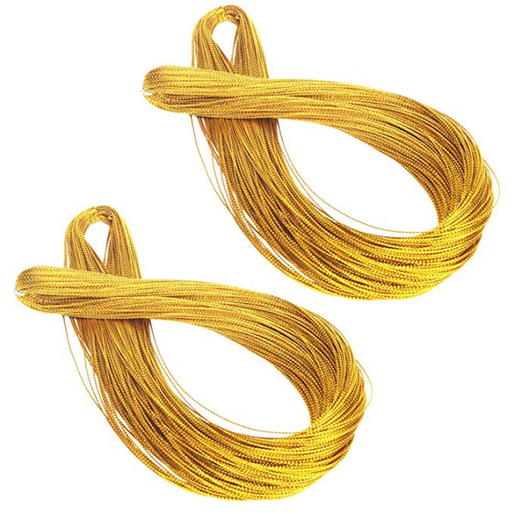 2 Rolls Metallic Cord String Non Stretch Thread for Jewelry Craft ...