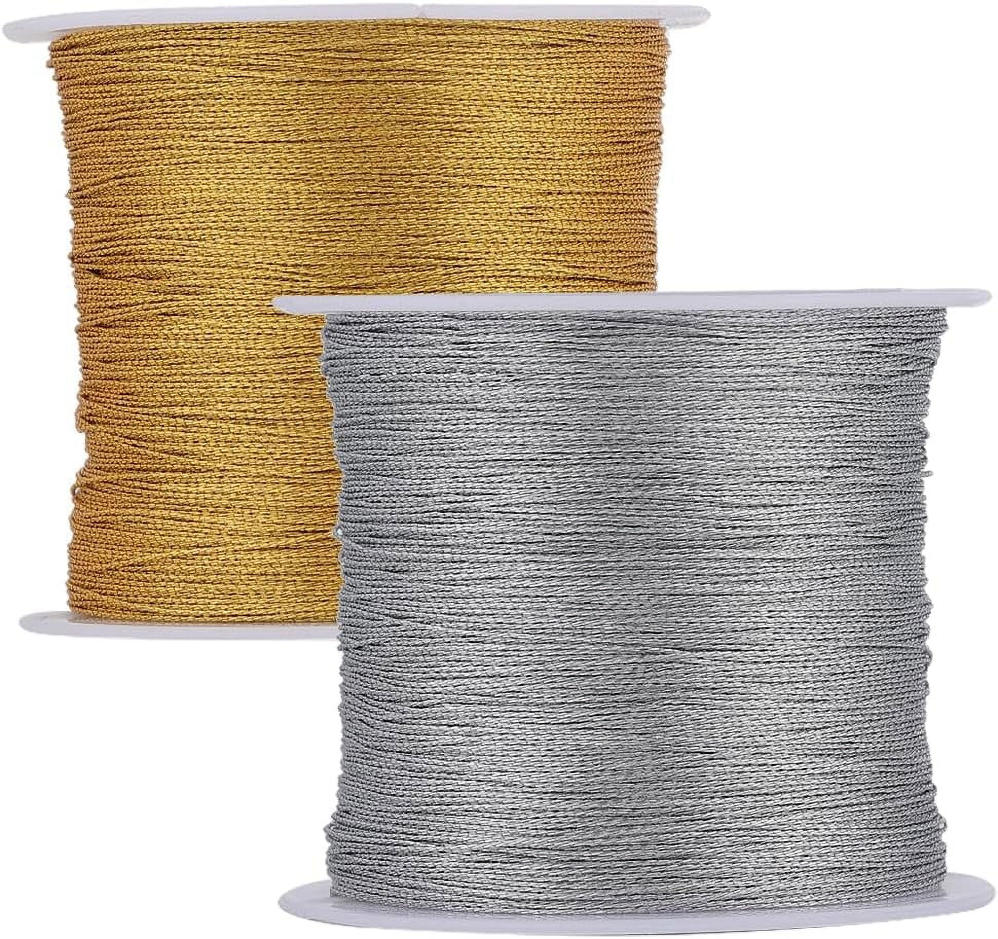 2 Rolls Metallic Rope Cord Metallic Embroidery Thread Metallic Cord ...