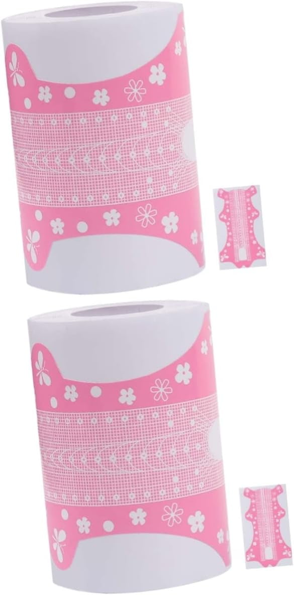 2 Rolls Nail Art Tray Tools Pink Tools Nail Stickers for Nail Art Nail ...