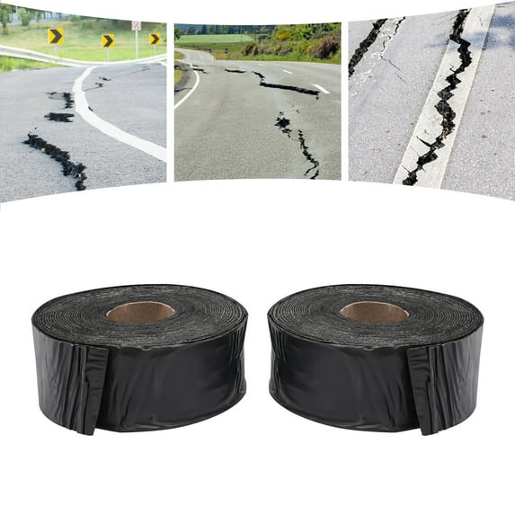2 Rolls Of 10 Cm X 15 M Thick 2.5mm Self-adhesive Pavement Tapes Crack ...