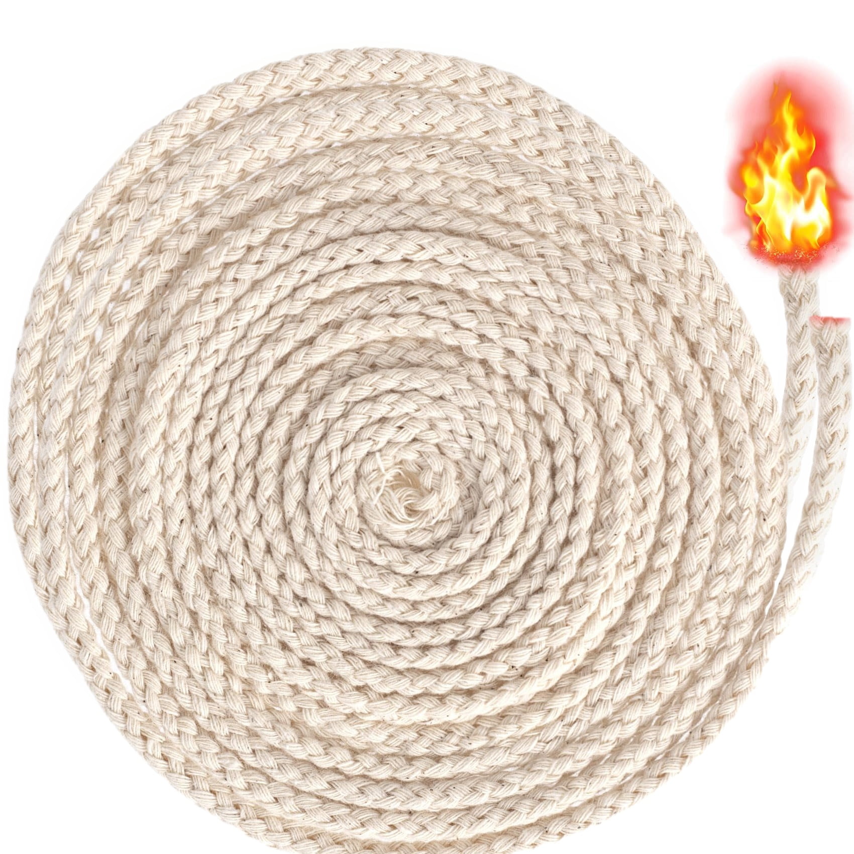 2 Rolls Oil Lamp Wicks, 65.6 ft 1/8''(4mm) Round Cotton Lamp Wicks ...