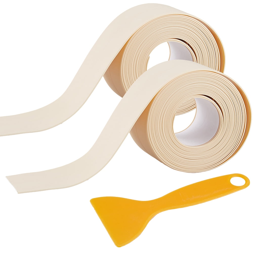 2 Rolls PVC Plastic Waterproof Edge Banding with 2Pcs Plastic Scraper ...