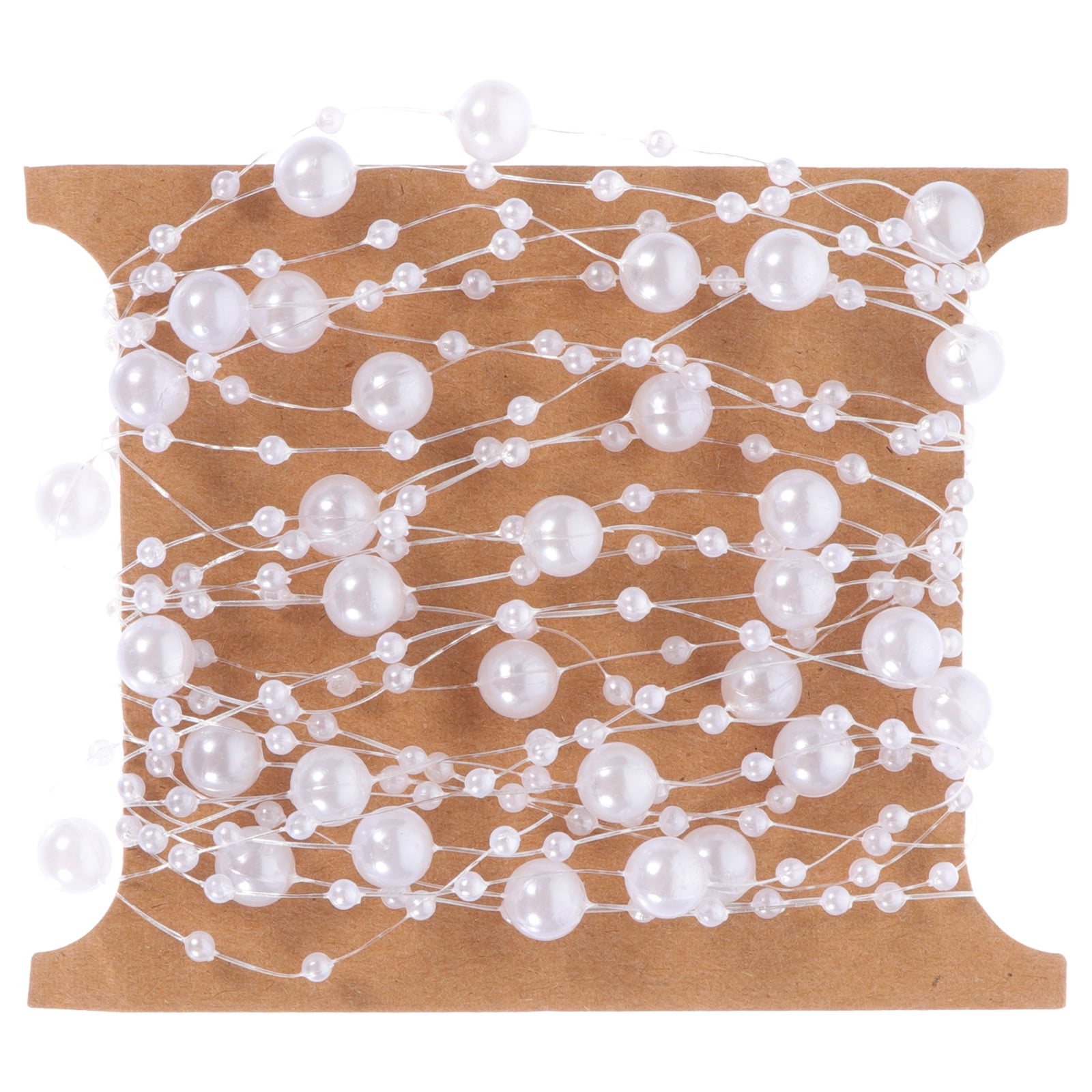 2 Rolls Pearl Strings Garland Beads Wreath Wedding Pearl Strings for ...
