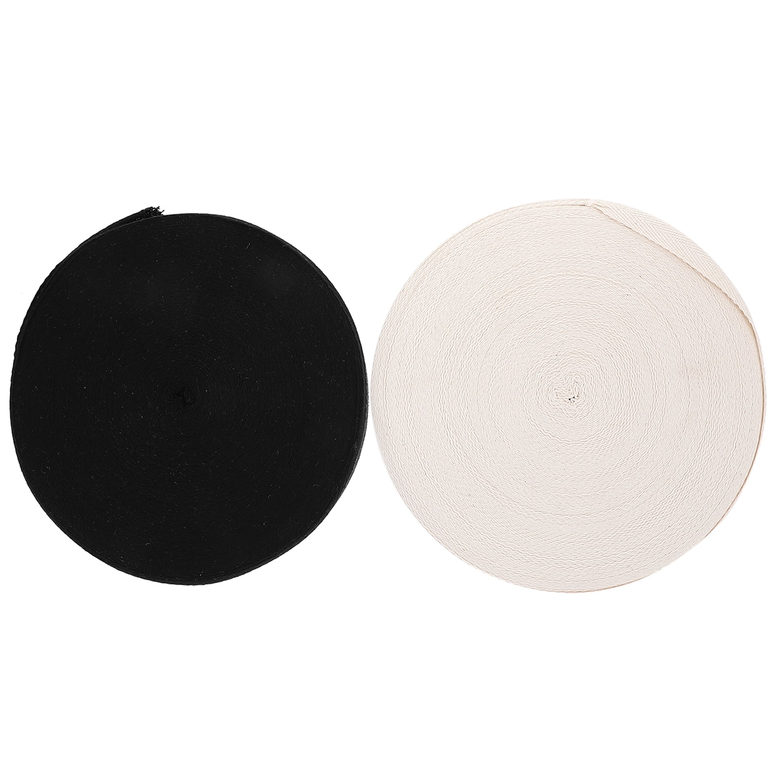 2 Rolls Pure Cotton Herringbone Webbing Black+white 2pcs 50 Yards/roll ...