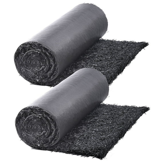 2 Rolls Recycled Rubber Mulch Rug 8ft x 22in, Natural-Looking Black ...
