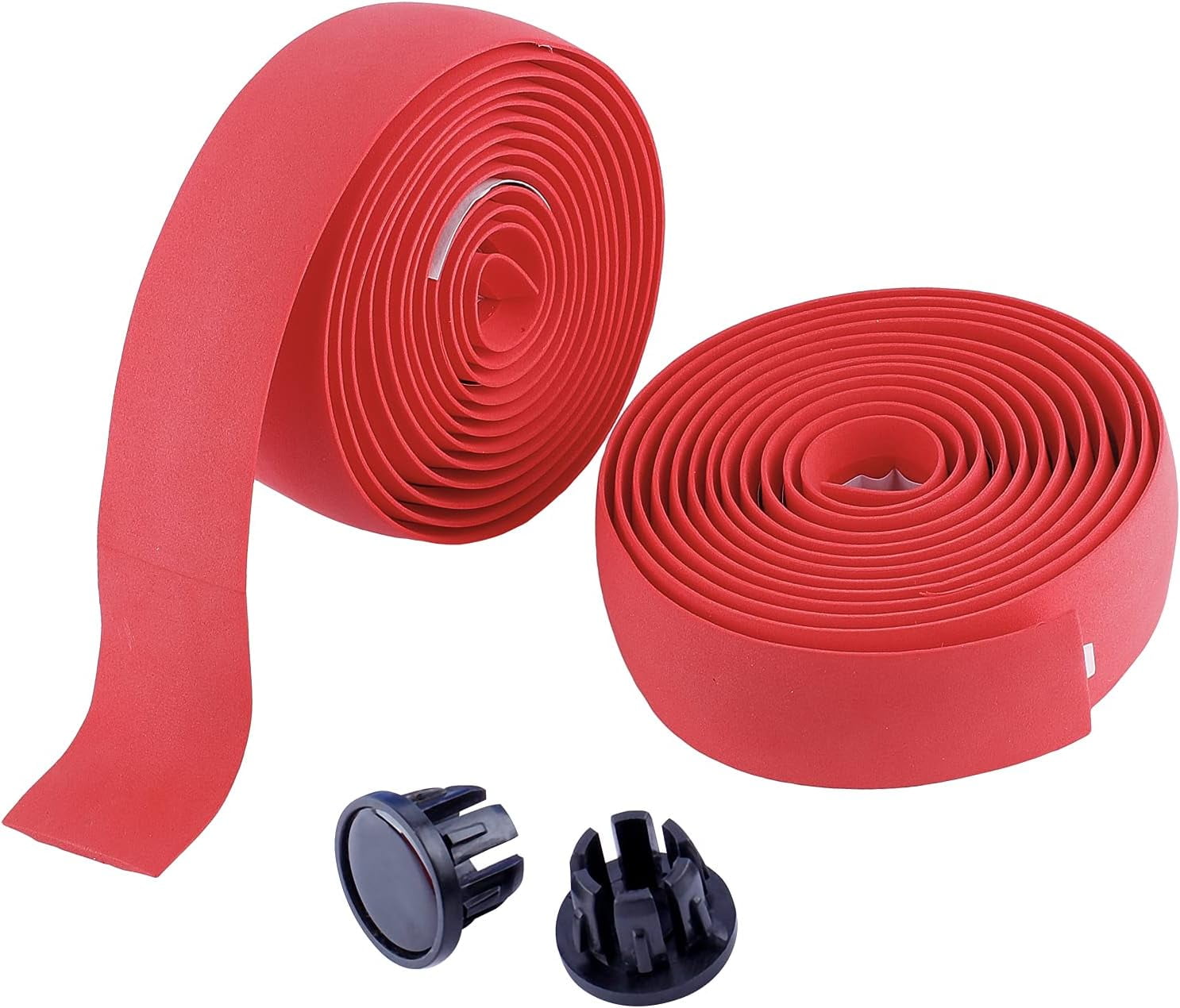 2 Rolls Red Bicycle Handle Bar Tape Bike Handlebar Tape with 2 PCS End ...