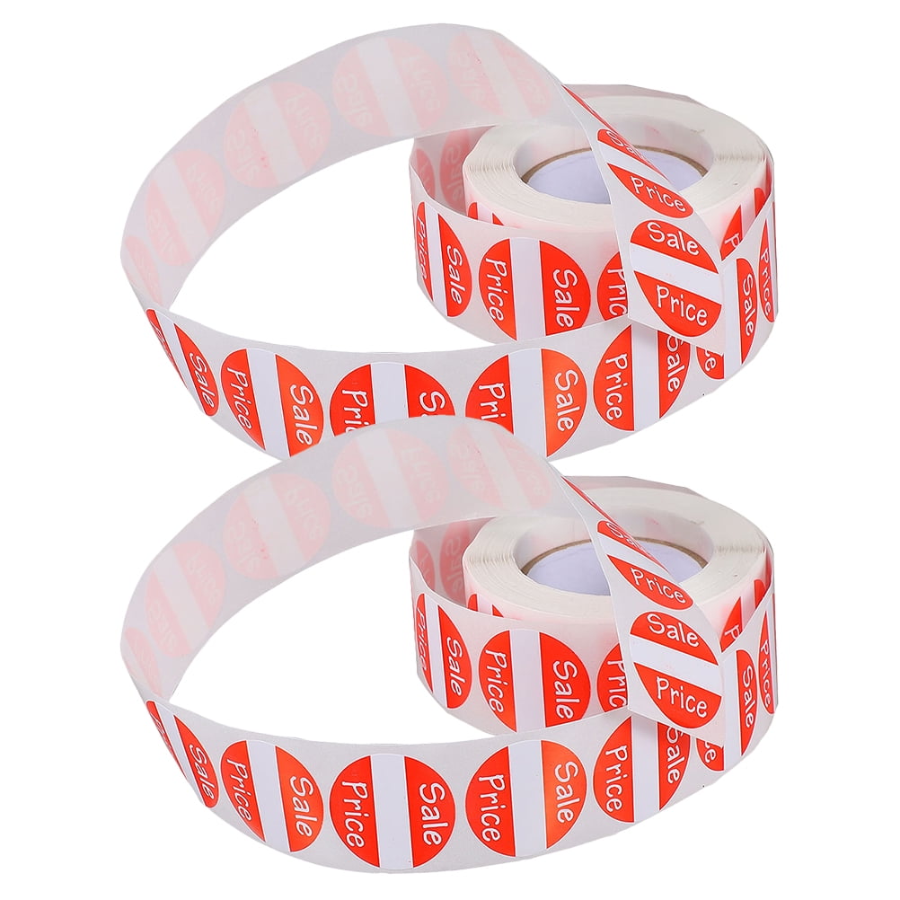 2 Rolls Red Round Label Stickers For Sale For Retail Store Price Tags ...
