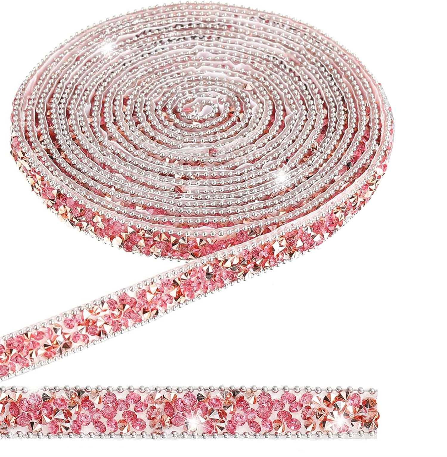 2 Rolls Rhinestone Ribbon,Bexikou Self Adhesive Crystal Rhinestone ...