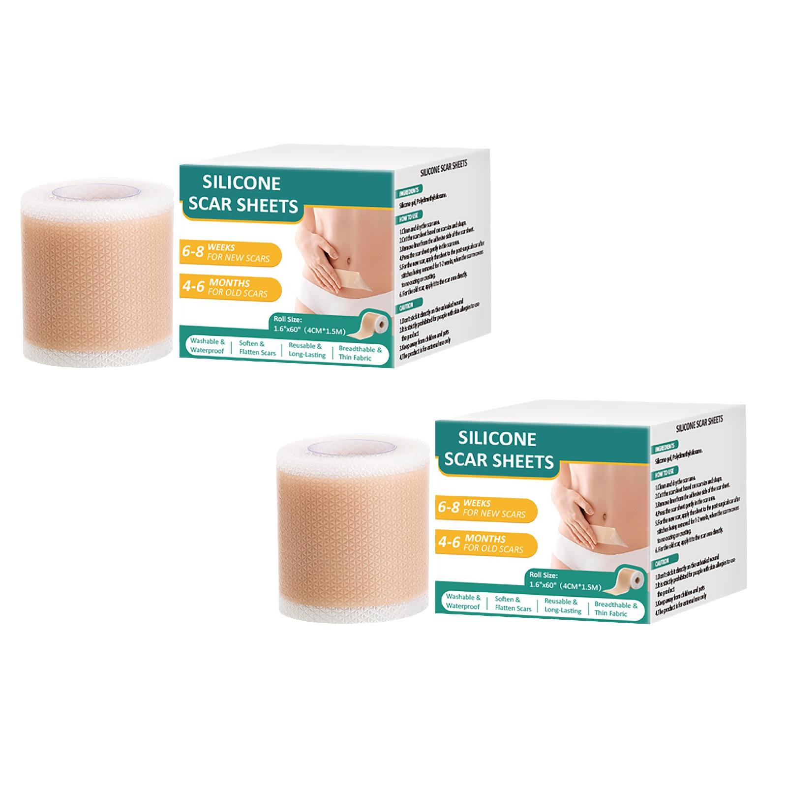 2 Rolls Silicone Scar Sheets 2PC, Medical Grade Silicone Scar Removal ...
