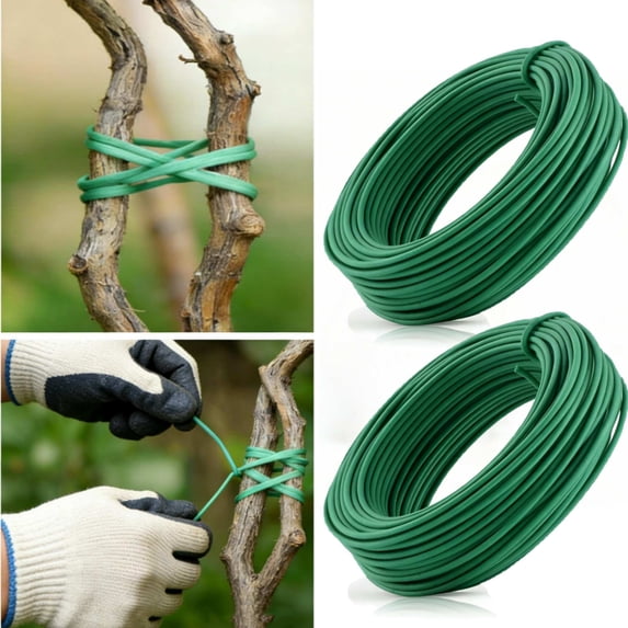 2 Rolls Soft Plant Tie, 0.1in x 32.8ft Green Twist Garden Ties for ...