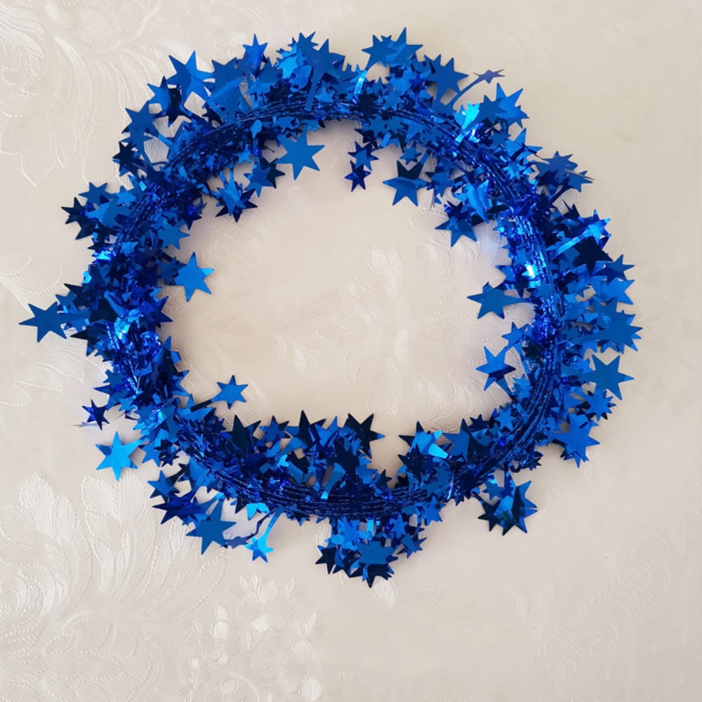 2 Rolls Sparkly Star Tinsel Garlands with Wire, 25ft/7.5m Christmas ...