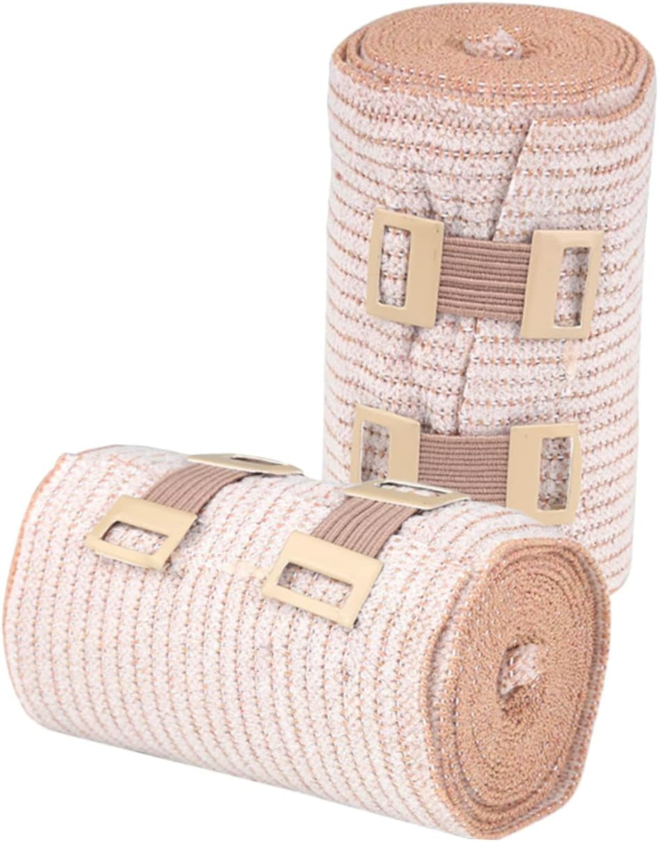 2 Rolls Sports Bandage Wrap Reusable Elasticated Gauze Tape Athletic ...