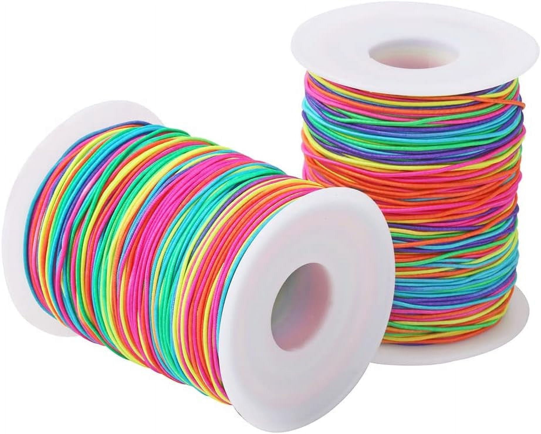 2 Rolls String Cord, 109 Yards Elastic Cord Stretchy String Rainbow ...
