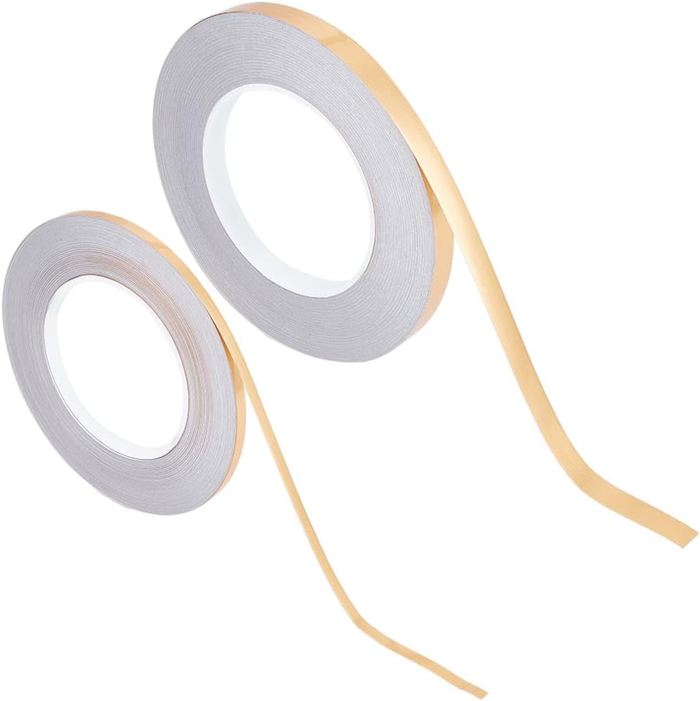 2 Rolls Tape Gold Self Adhesive Metalized Polyester Film Craft Tape ...